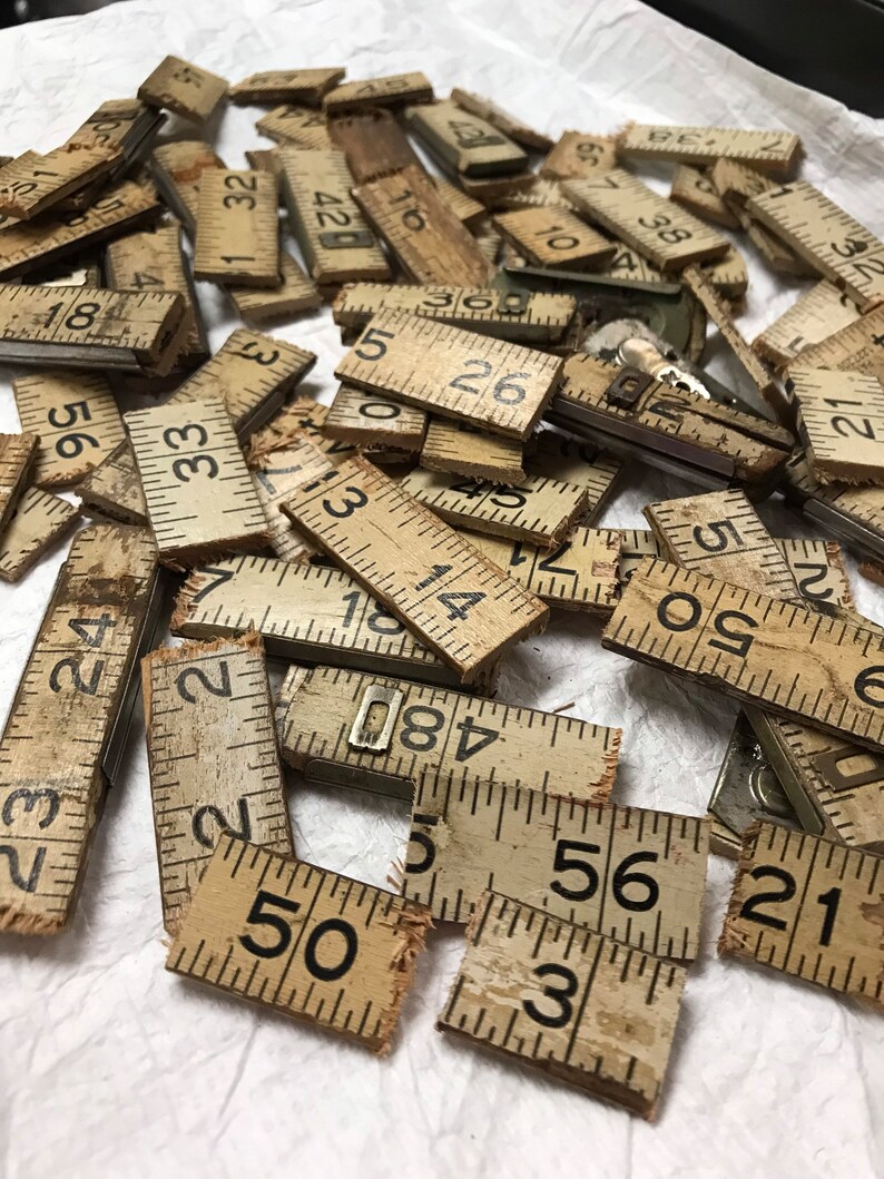 12 Pieces Expandable Folding Ruler Vintage Wooden Expandable - Etsy