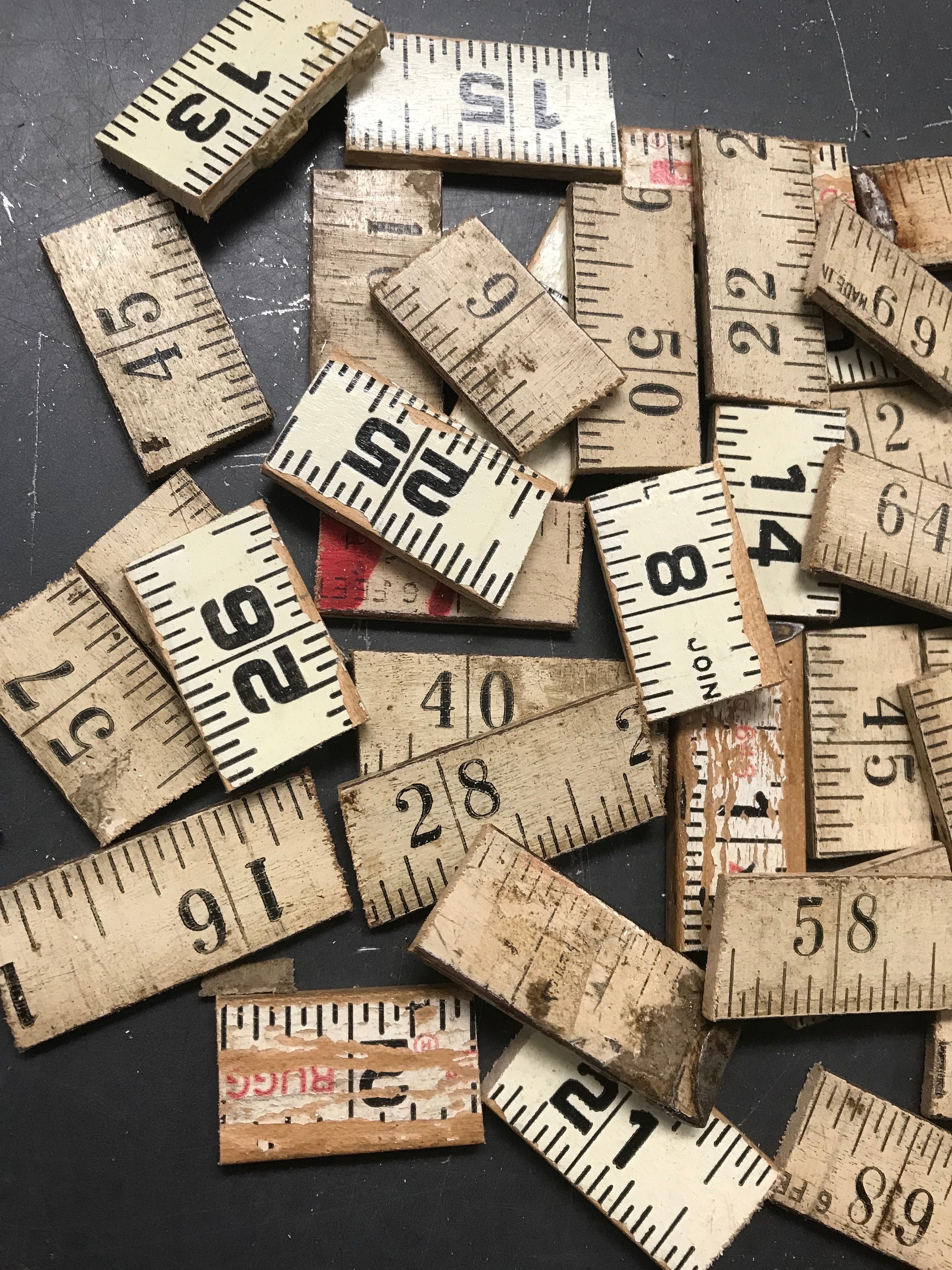 12 Pieces Expandable Folding Ruler Vintage Wooden Expandable Carpenter ...