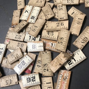 12 Pieces Expandable Folding Ruler Vintage Wooden Expandable Carpenter ...