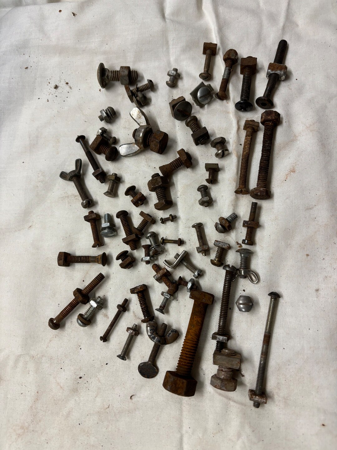 Old Rusty Bolts W Nuts From Barn, for Welding, Sculpture, Metal With ...