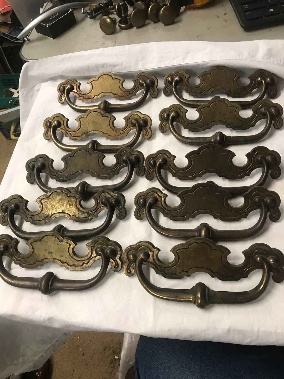 Vintage Drawer Pulls Set of 10 Matching 5” Center, Large Bold 1970s ...