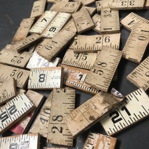 12 Pieces Expandable Folding Ruler Vintage Wooden Expandable Carpenter ...