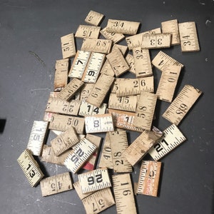 12 Pieces Expandable Folding Ruler Vintage Wooden Expandable Carpenter ...