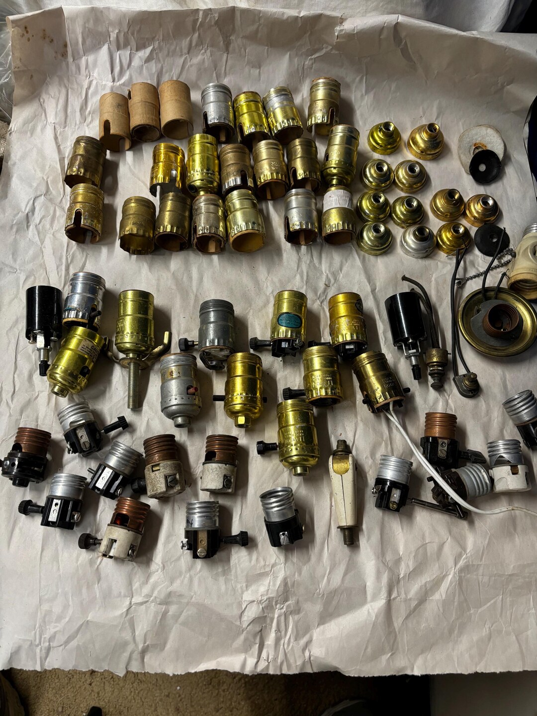 Vintage Lot of Lighting Lamp Sockets Assorted -parts - as is for ...