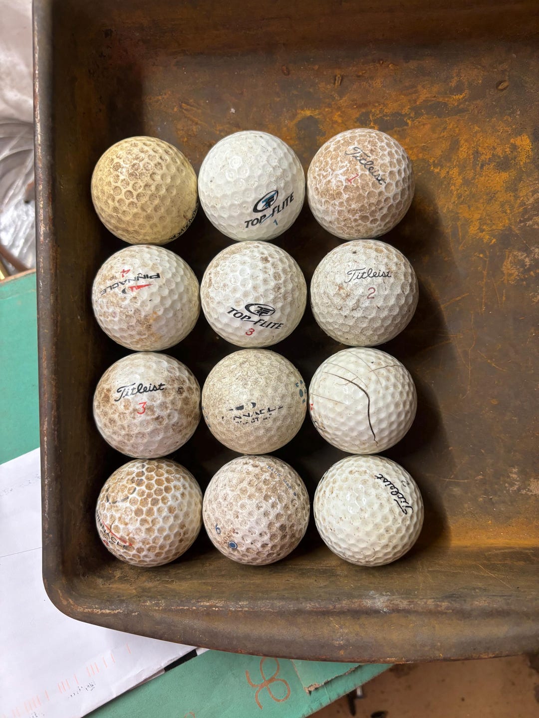 Assorted Vintage Golf Balls One Dozen, Quite Beat Up, Craft Assemblage ...
