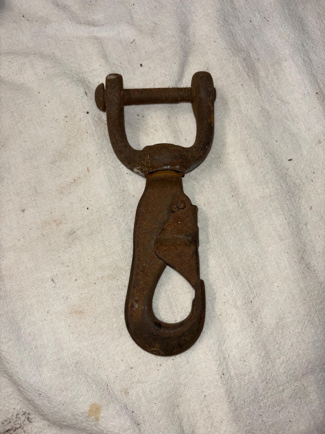 Rusty Iron Hook, Mule Yoke Harness, Swivel Snap Hook, Rustic Hardware ...