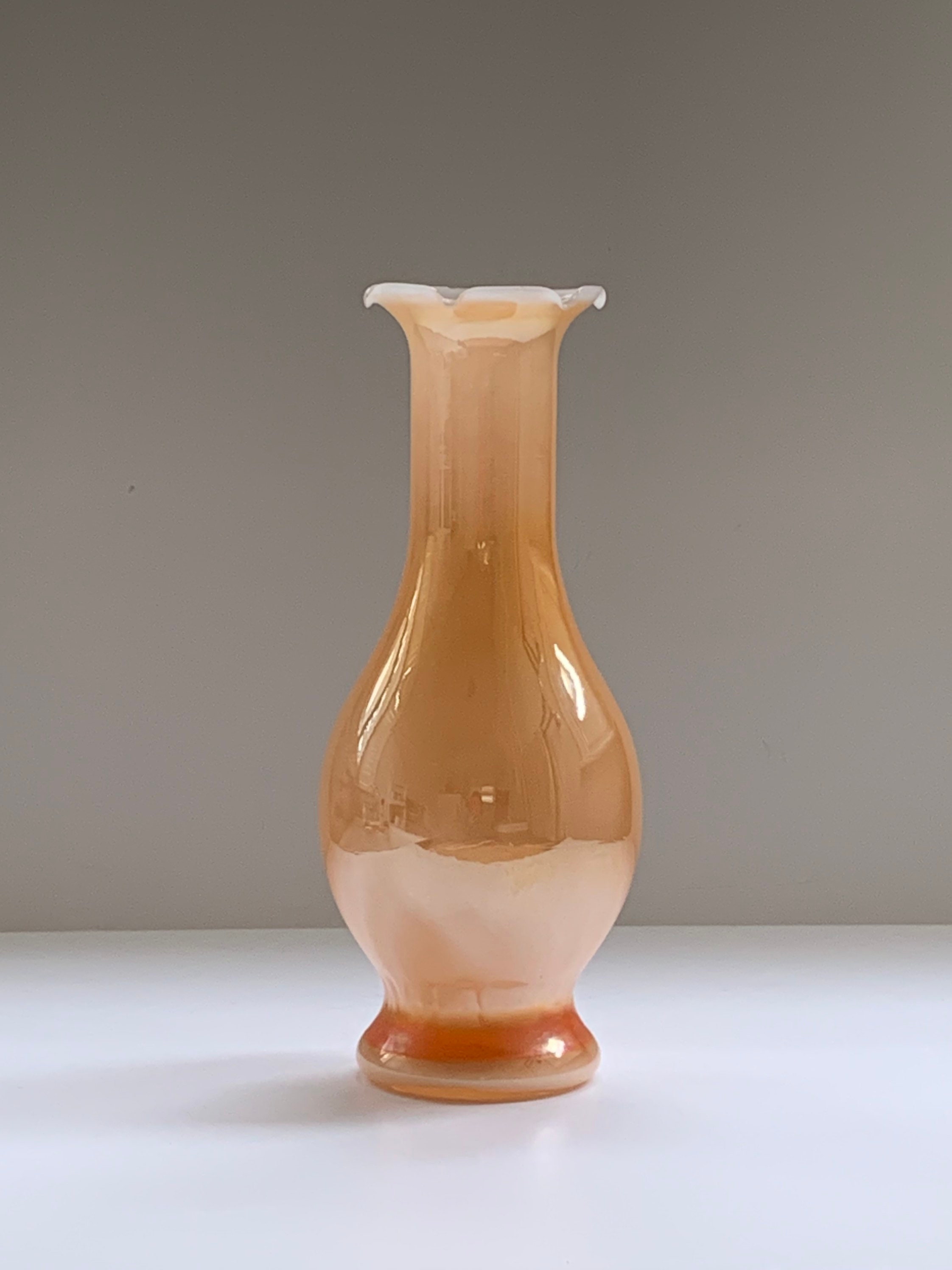 Vases Vintage Peach Murano Peach Art Glass Flower Bowl Lavorazione Vase ...