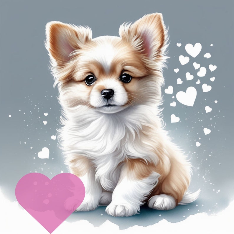 Puppy Love, Precious Puppy Clipart, Use for Cards, Wall Art, Apparel ...