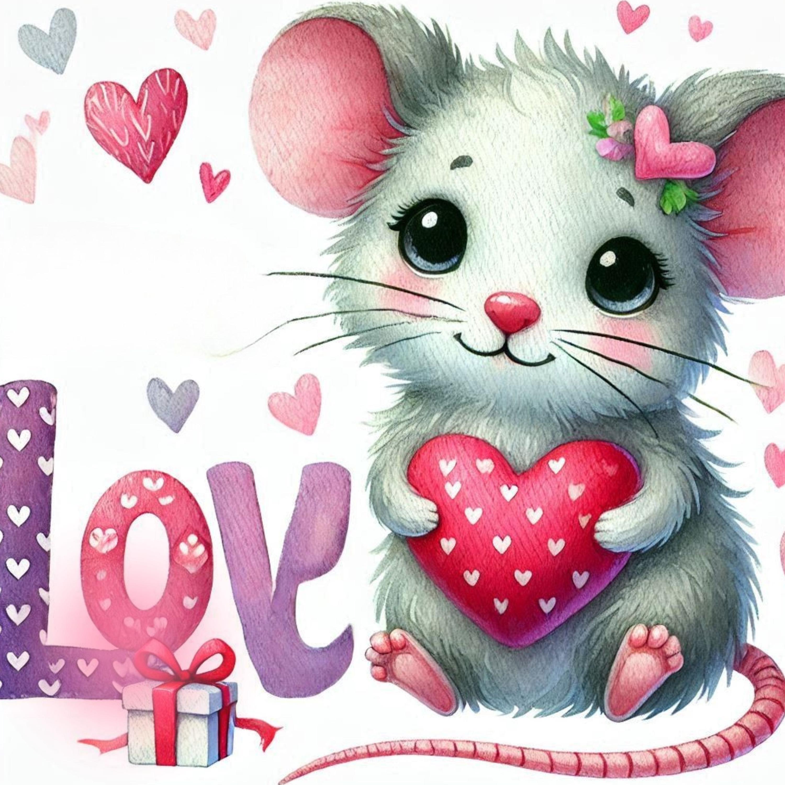 Adorable Valentine Mice, Perfect for Nursery or Kid's Room, Apparel ...