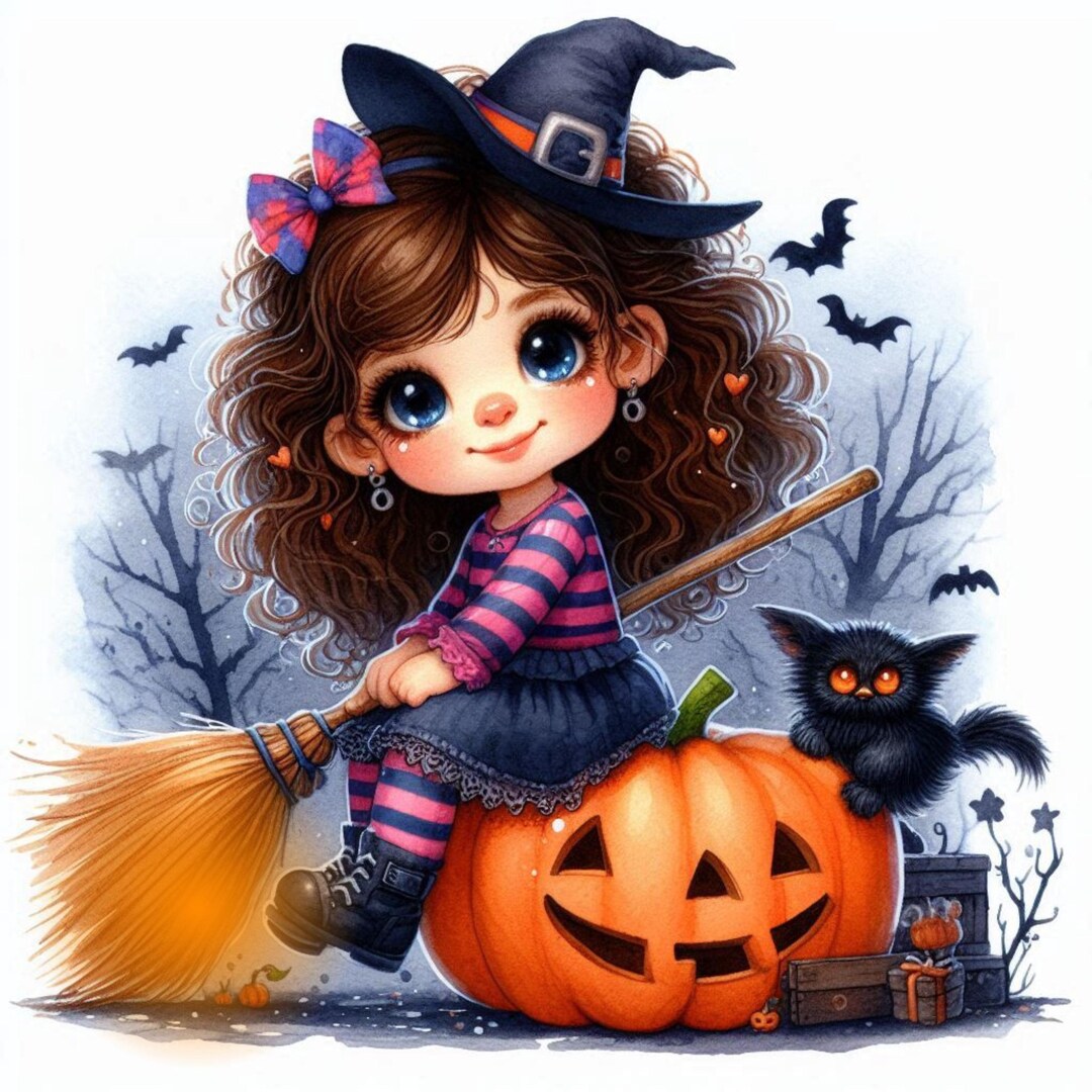Adorable, Little Girl Witches, Perfect for Nursery or Kid's Room ...