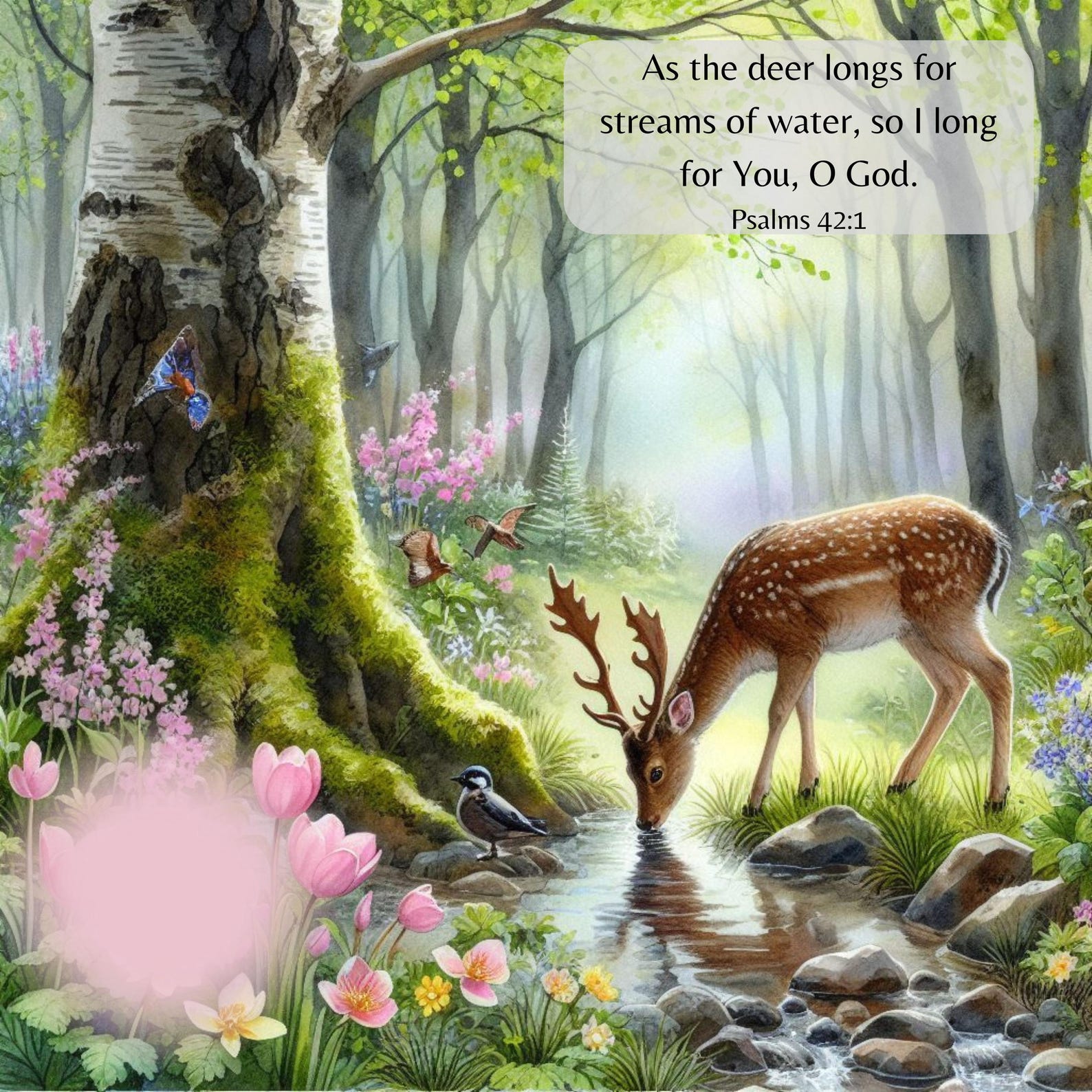 Scripture Verse, as the Deer Pants, Use for Cards, Magnets, Tiles, Wall ...