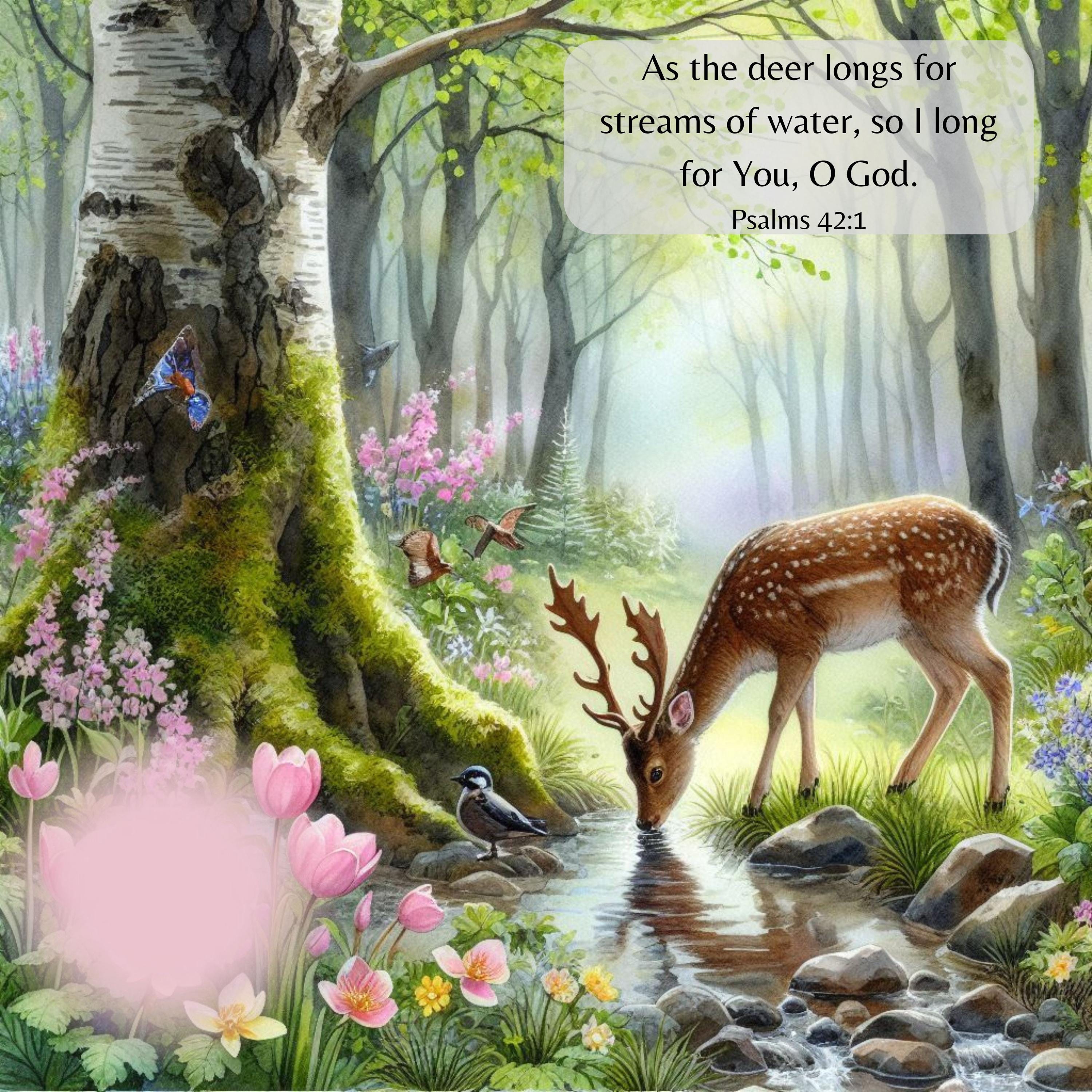 Scripture Verse, as the Deer Pants, Use for Cards, Magnets, Tiles, Wall ...