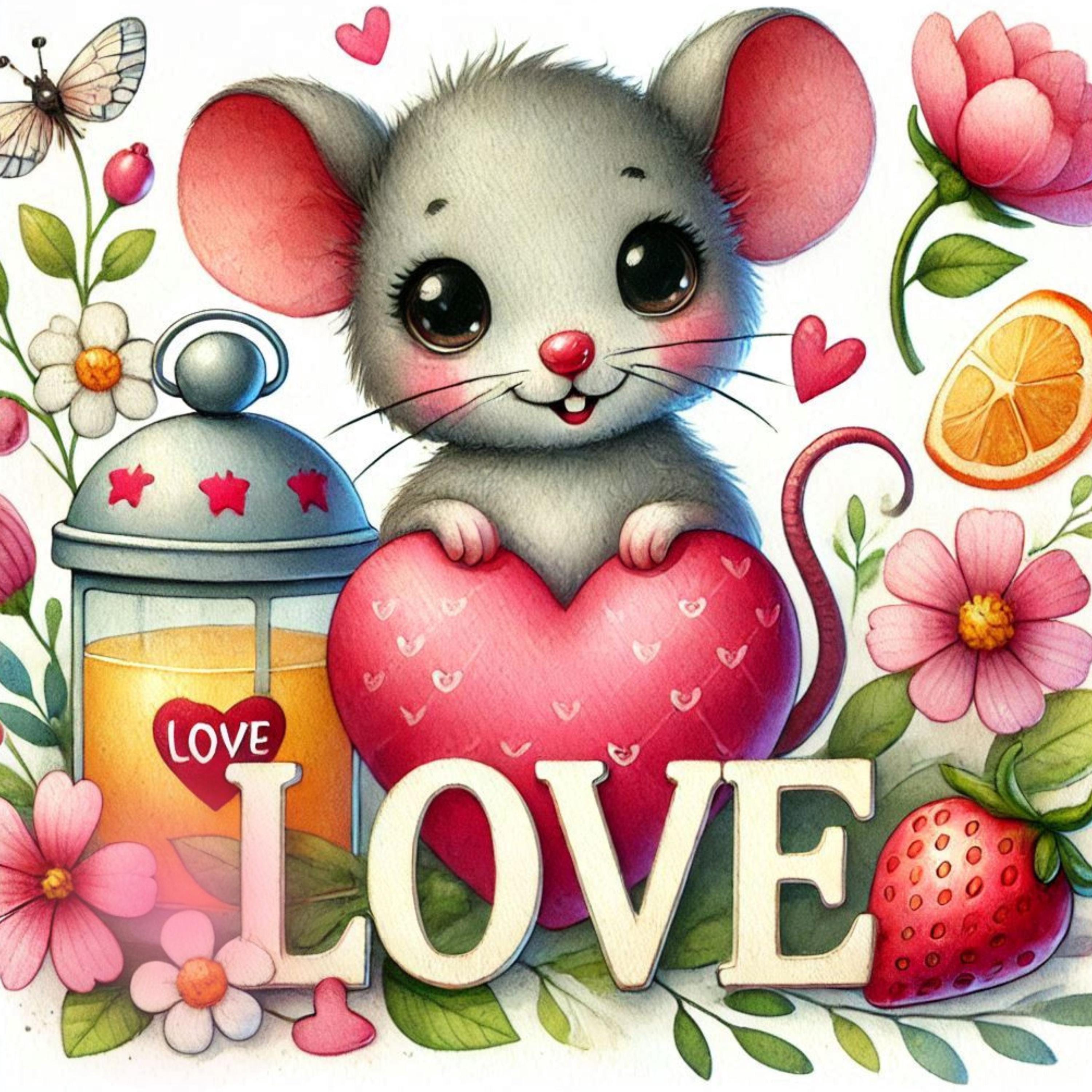 Adorable Valentine Mice, Perfect for Nursery or Kid's Room, Apparel ...