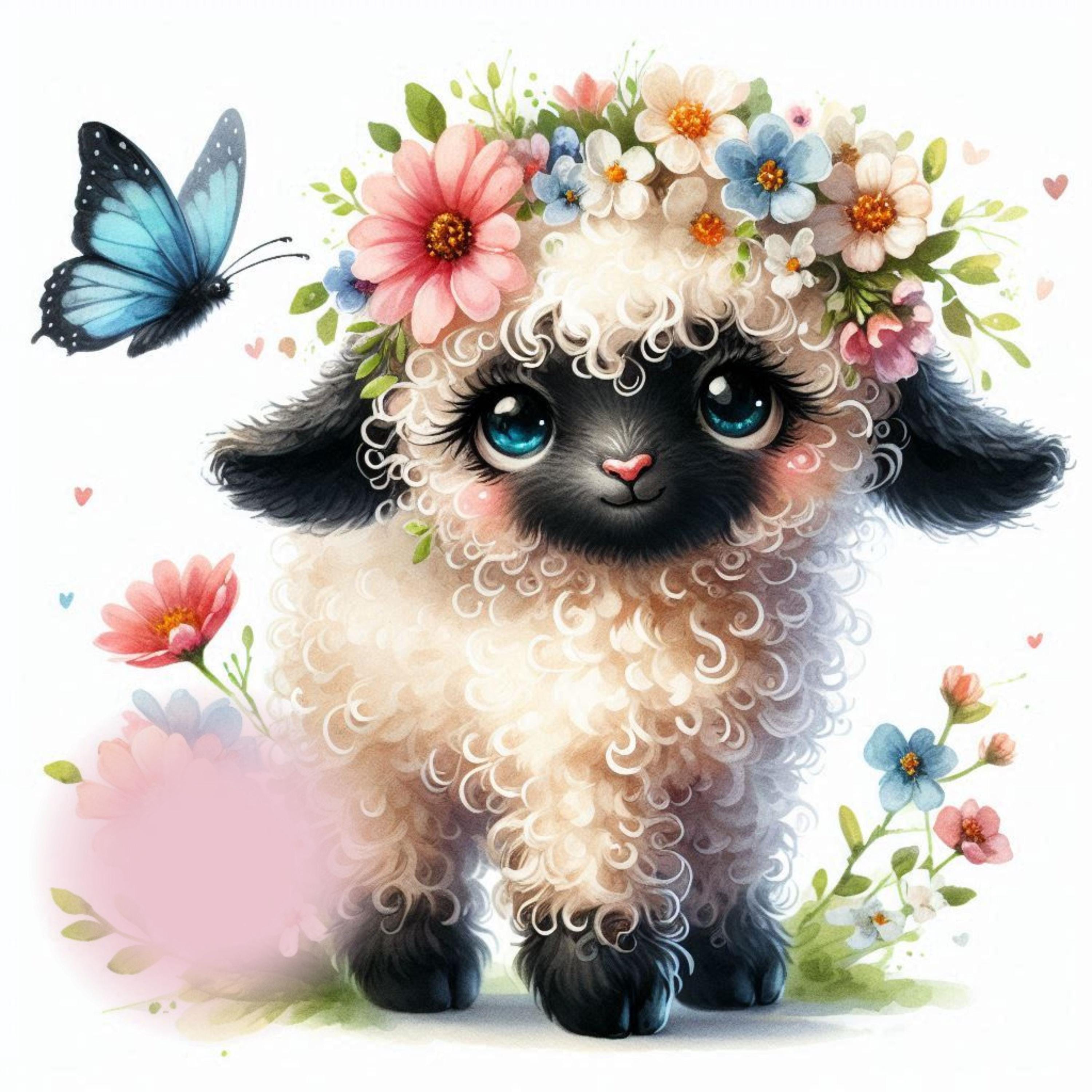 Adorable Little Lambs, Use for Cards, Nursery Wall Art, Apparel ...
