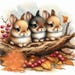 Adorable Autumn Bunnies, Use for Cards, Nursery Wall Art, Apparel ...