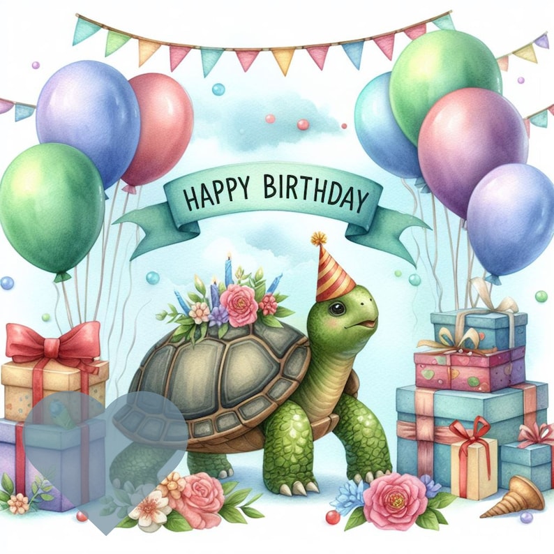 Cute Happy Birthday Turtles, Use for Nursery or Kid's Room, Apparel ...