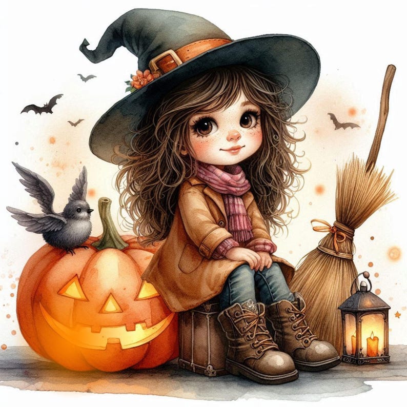Adorable, Little Girl Witches, Perfect for Nursery or Kid's Room ...