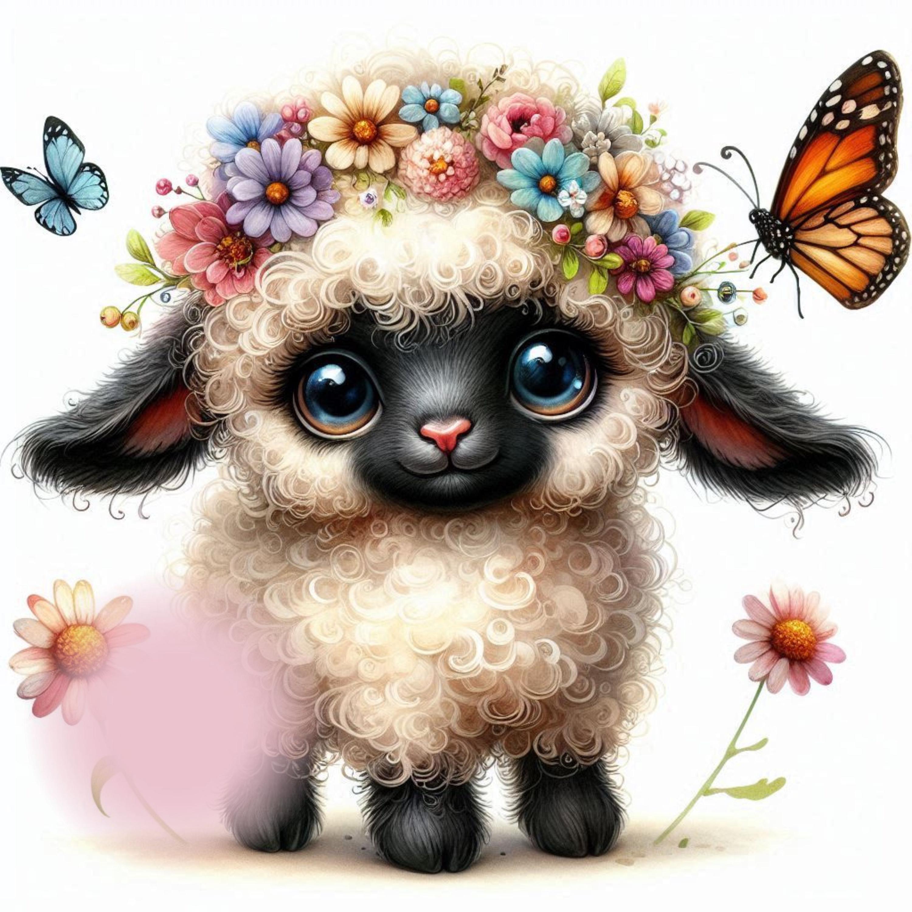 Adorable Little Lambs, Use for Cards, Nursery Wall Art, Apparel ...