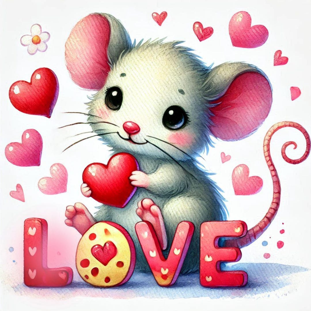 Adorable Valentine Mice, Perfect for Nursery or Kid's Room, Apparel ...