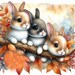 Adorable Autumn Bunnies, Use for Cards, Nursery Wall Art, Apparel ...