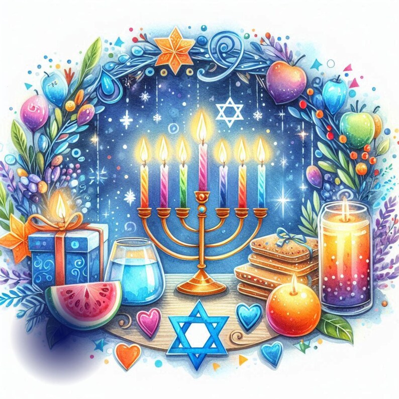 Beautiful Hanukkah, Love and Light Images, Use for Apparel, Cards ...