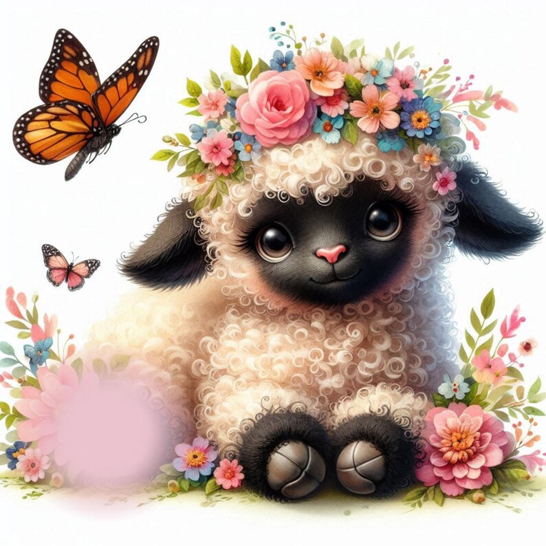 Adorable Little Lambs, Use for Cards, Nursery Wall Art, Apparel ...