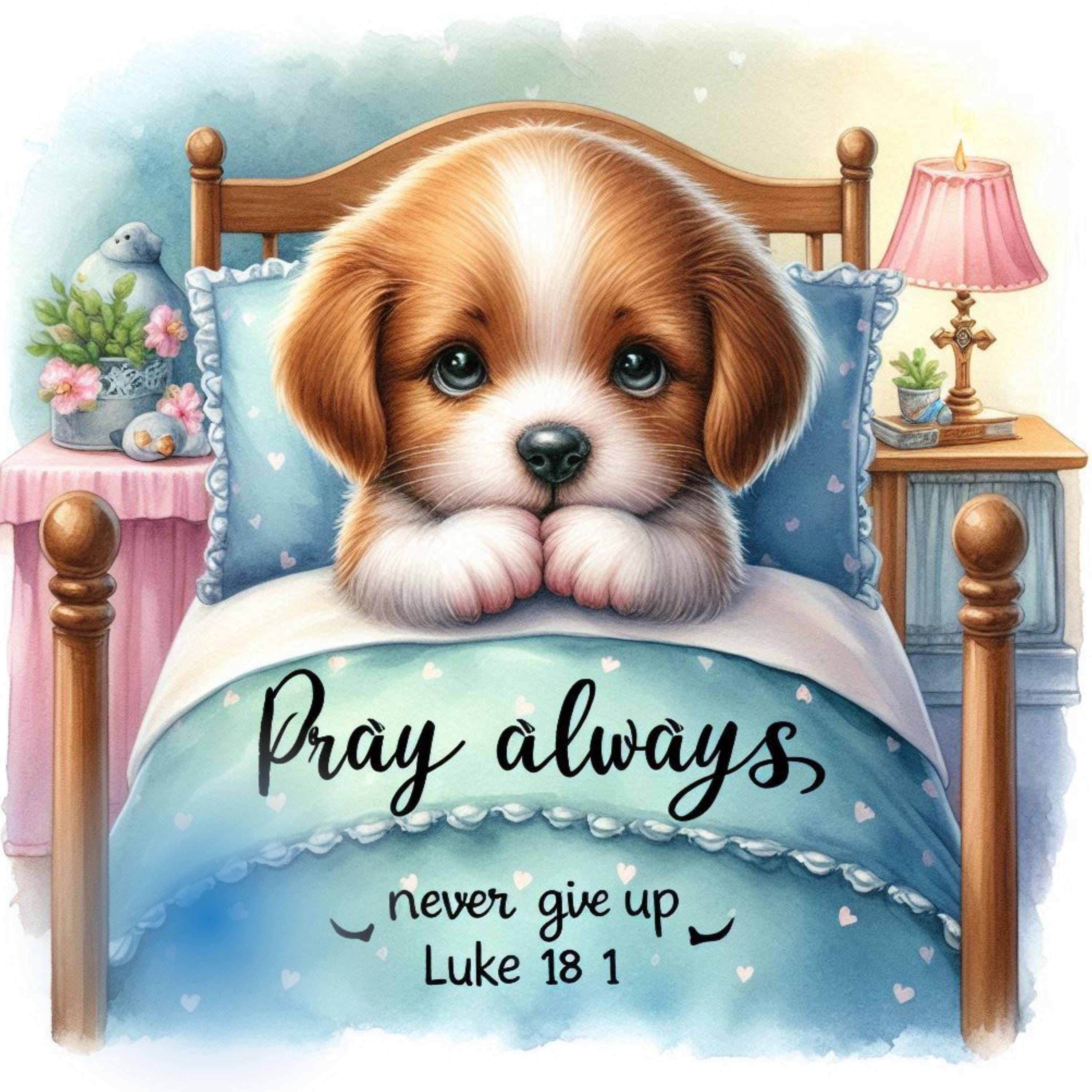 Adorable Praying Animals, Scripture Message, Cards, Wall Art, Apparel ...