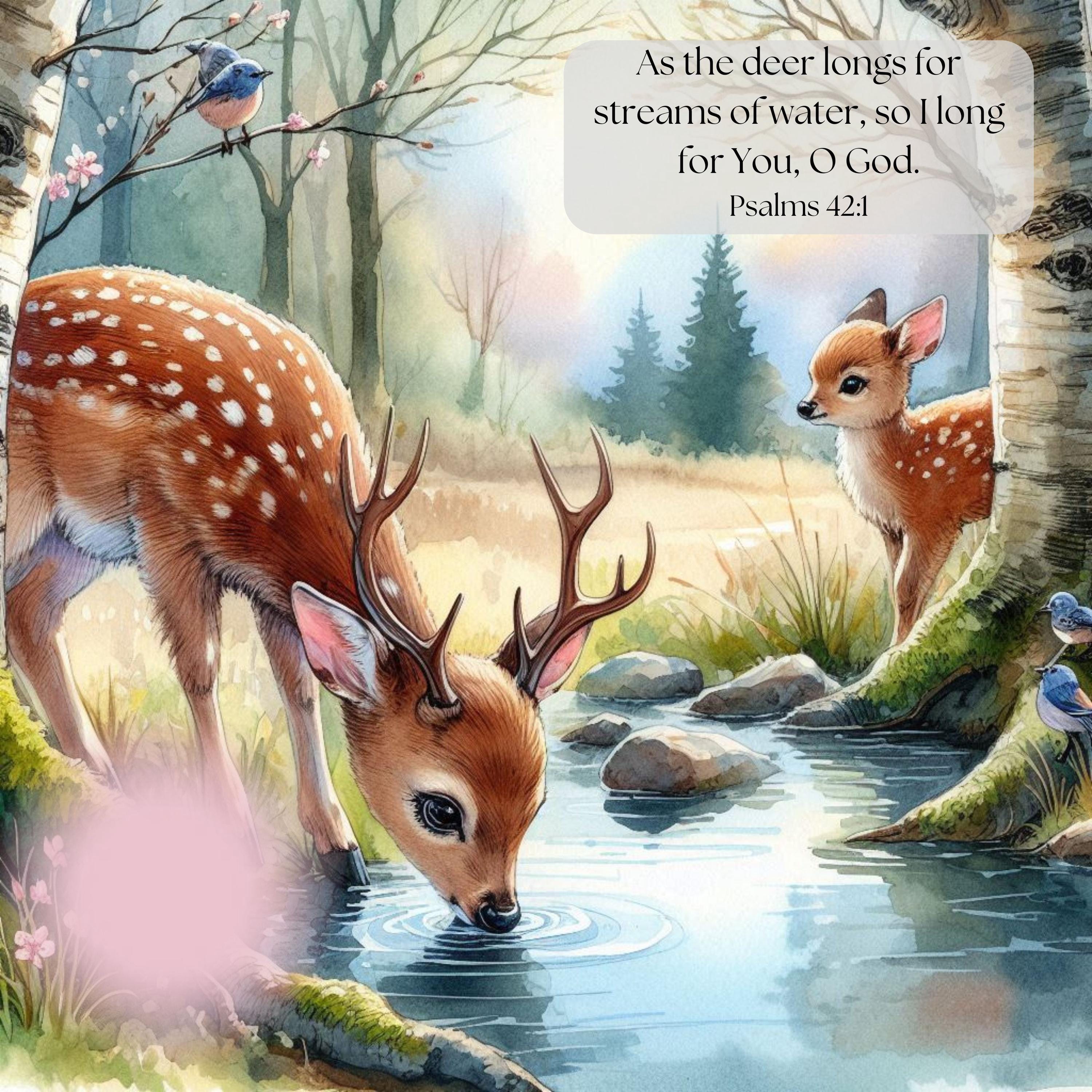Scripture Verse, as the Deer Pants, Use for Cards, Magnets, Tiles, Wall ...
