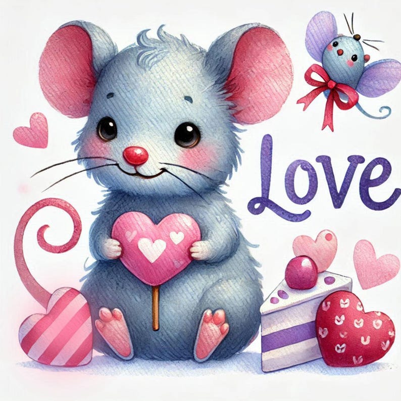 Adorable Valentine Mice, Perfect for Nursery or Kid's Room, Apparel ...