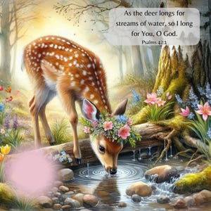 Scripture Verse, as the Deer Pants, Use for Cards, Magnets, Tiles, Wall ...