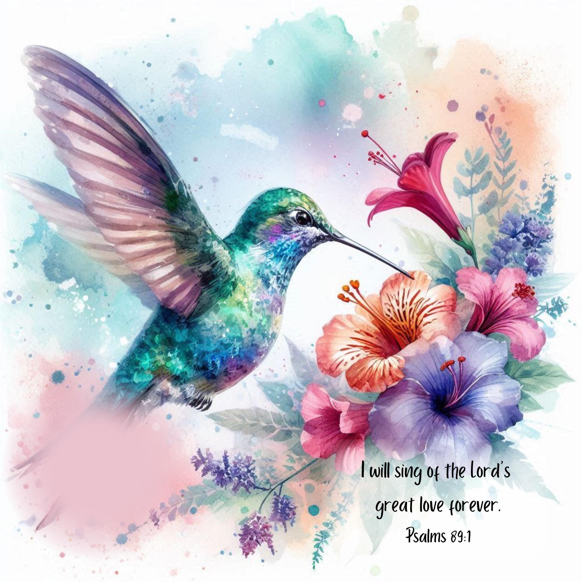 Beautiful Hummingbirds of Praise, Use for Cards, Wall Art, Apparel ...