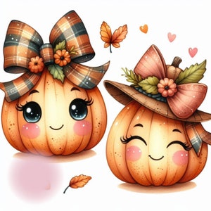 Adorable Autumn Pumpkins, Set 2, Use for Cards, Wall Art, Apparel ...