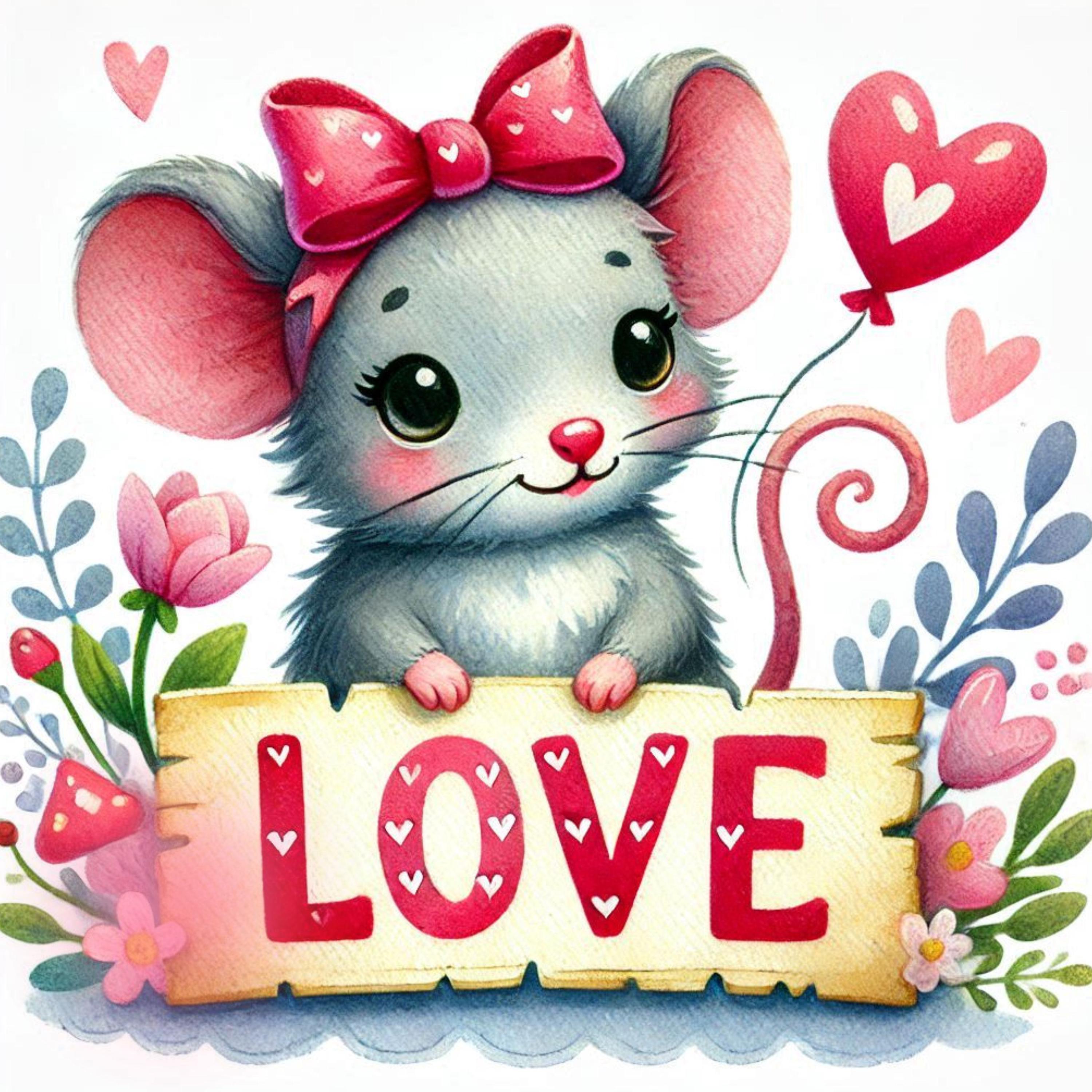 Adorable Valentine Mice, Perfect for Nursery or Kid's Room, Apparel ...