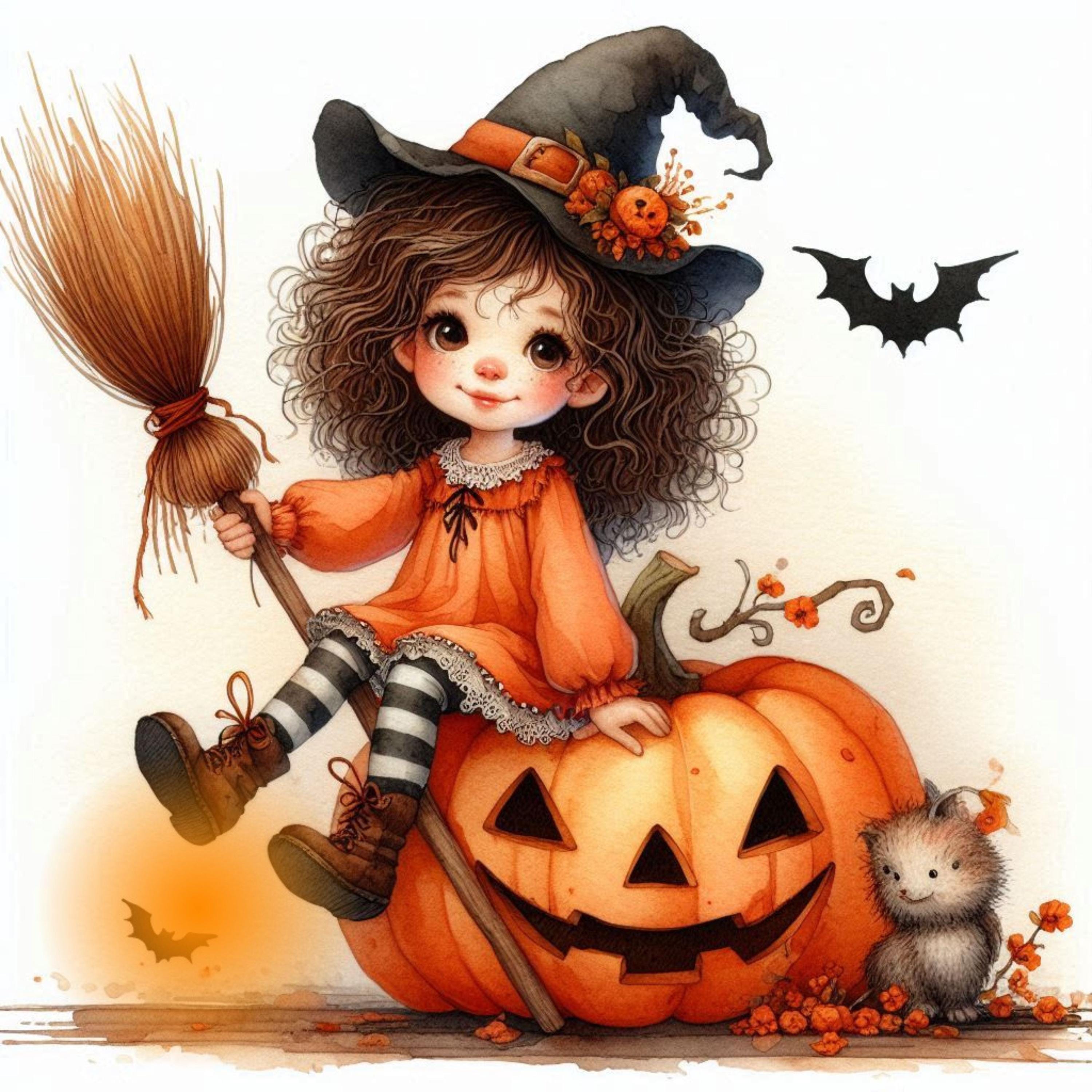 Adorable, Little Girl Witches, Perfect for Nursery or Kid's Room ...