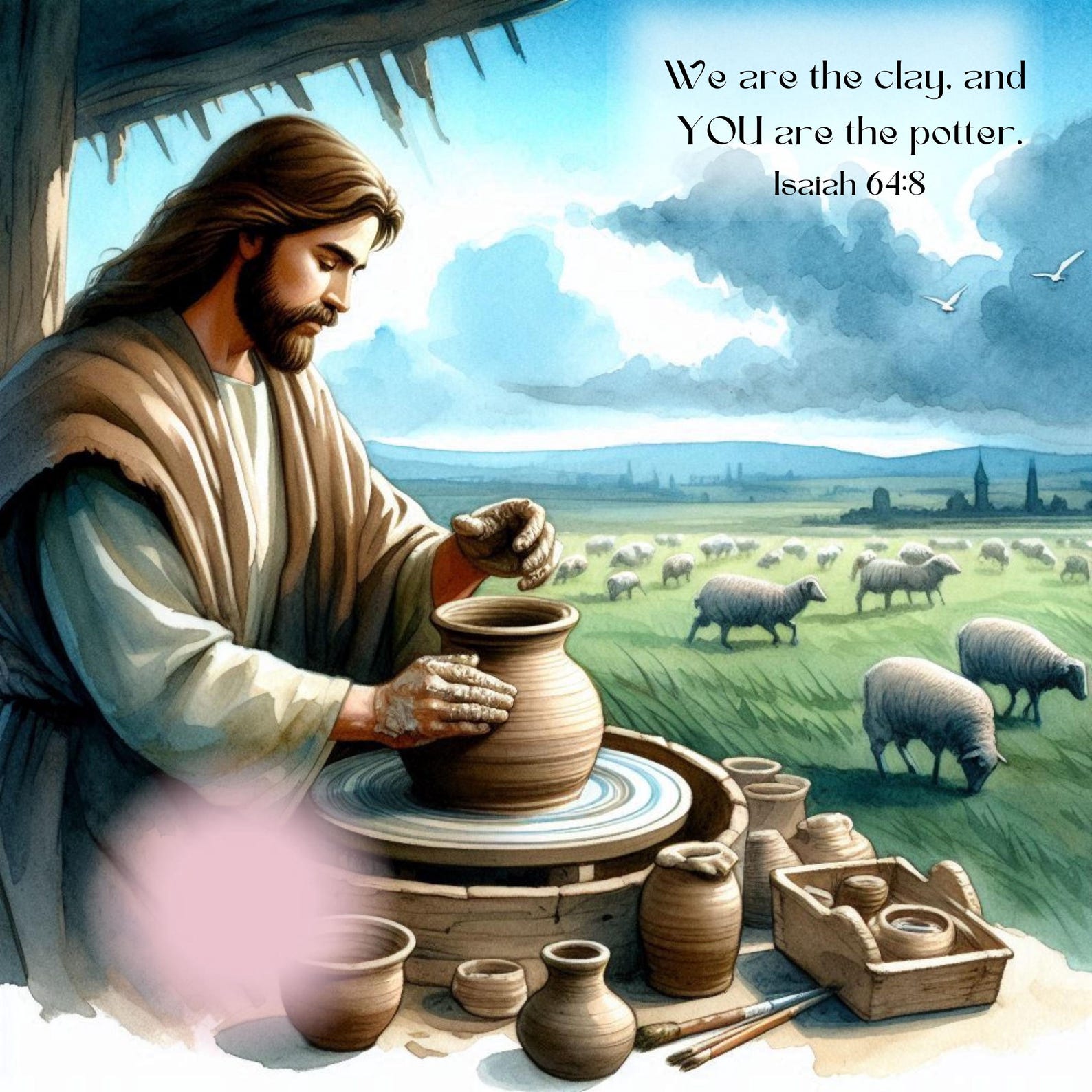 Scripture Verse, We Are the Clay, Use for Cards, Magnets, Tiles, Wall ...
