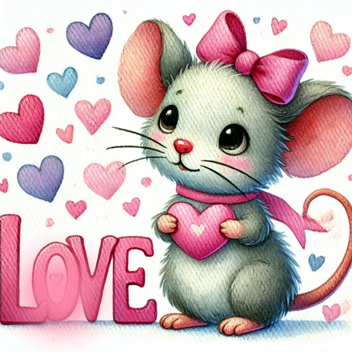 Adorable Valentine Mice, Perfect for Nursery or Kid's Room, Apparel ...