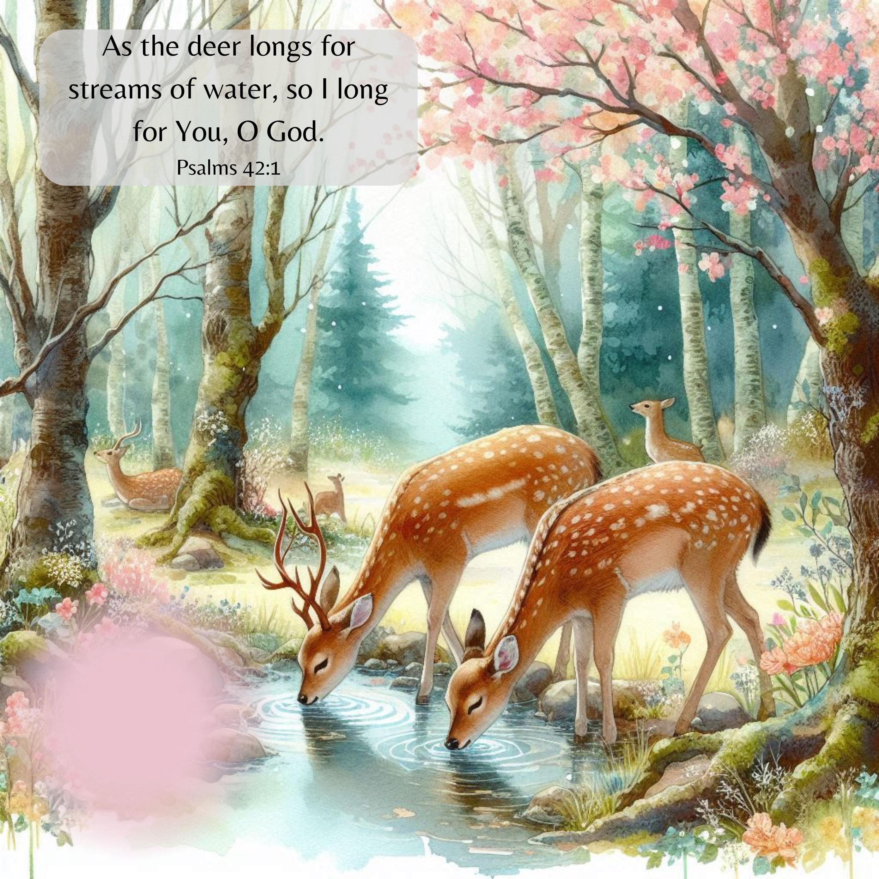 Scripture Verse, as the Deer Pants, Use for Cards, Magnets, Tiles, Wall ...