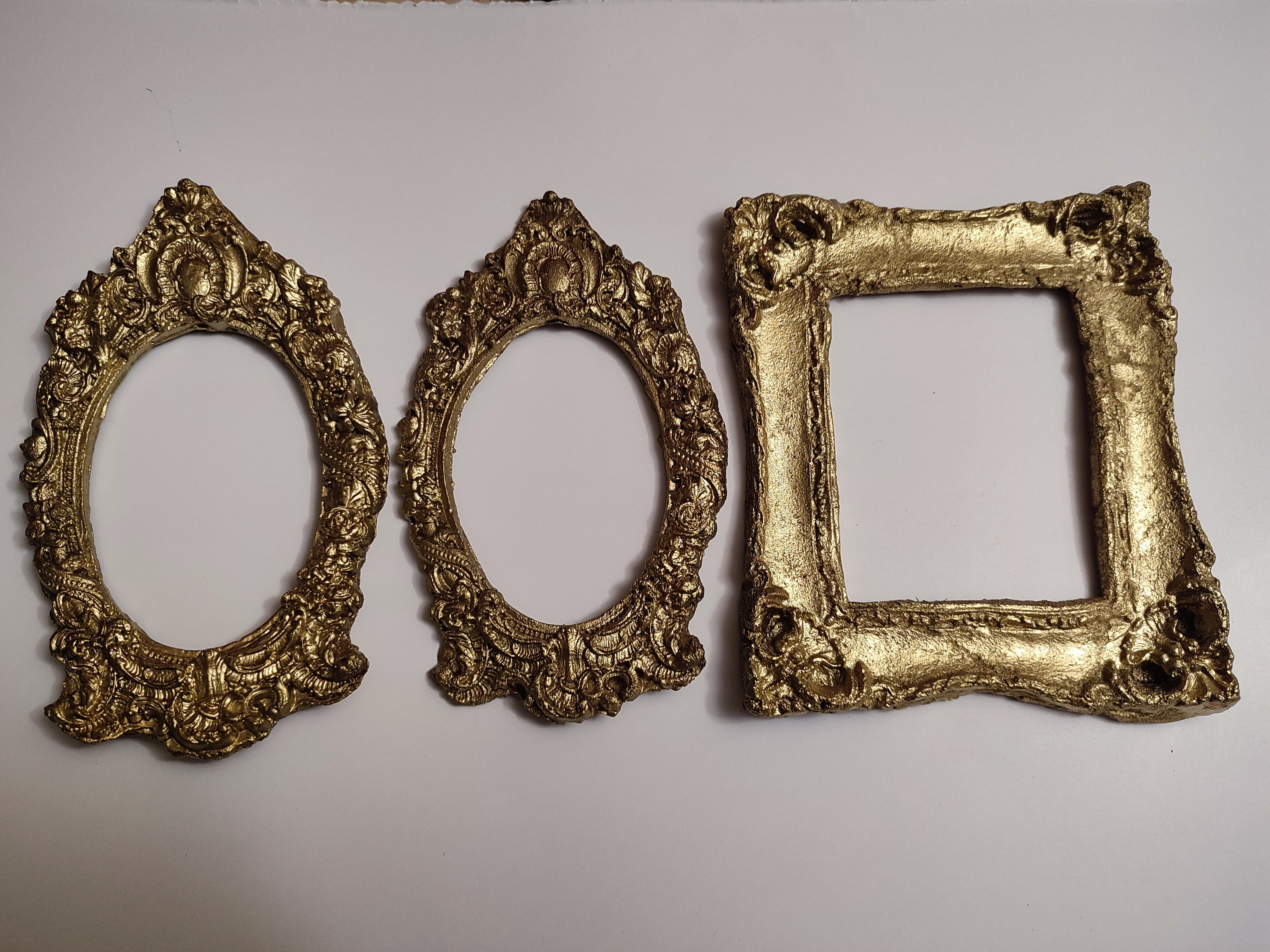 Set 3 Piece Vintage Victorian Style Mini Gold Ornate Frames, Antique ...