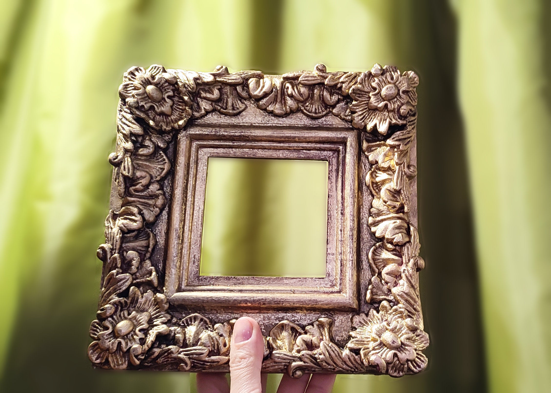 Gold Vintage Frame, Victorian Decor Small 4x4 Frame, Antique ...