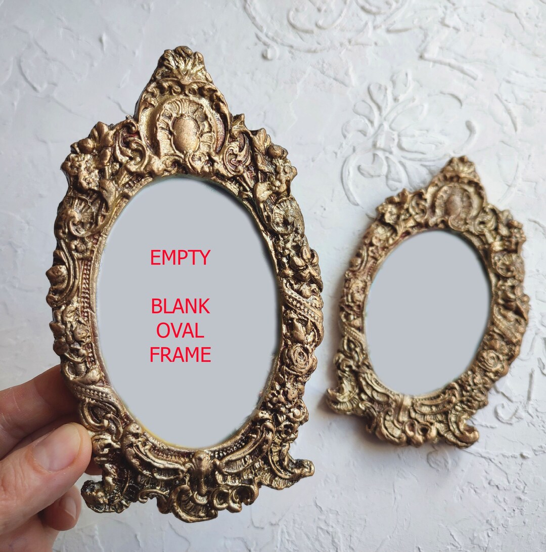 Oval 4x3 Gold Bronze Frame Rococo Vintage Mini Painting - Etsy