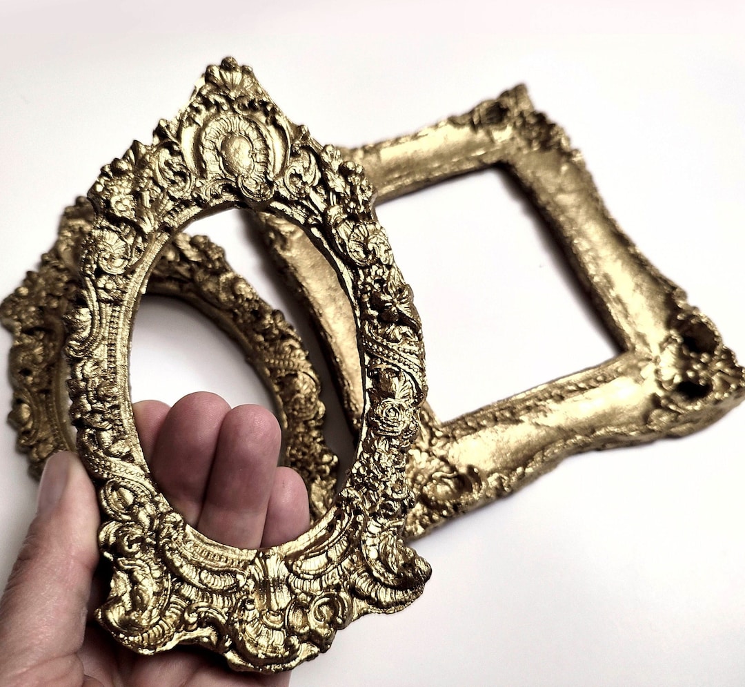 Set 3 Piece Vintage Victorian Style Mini Gold Ornate Frames, Antique ...