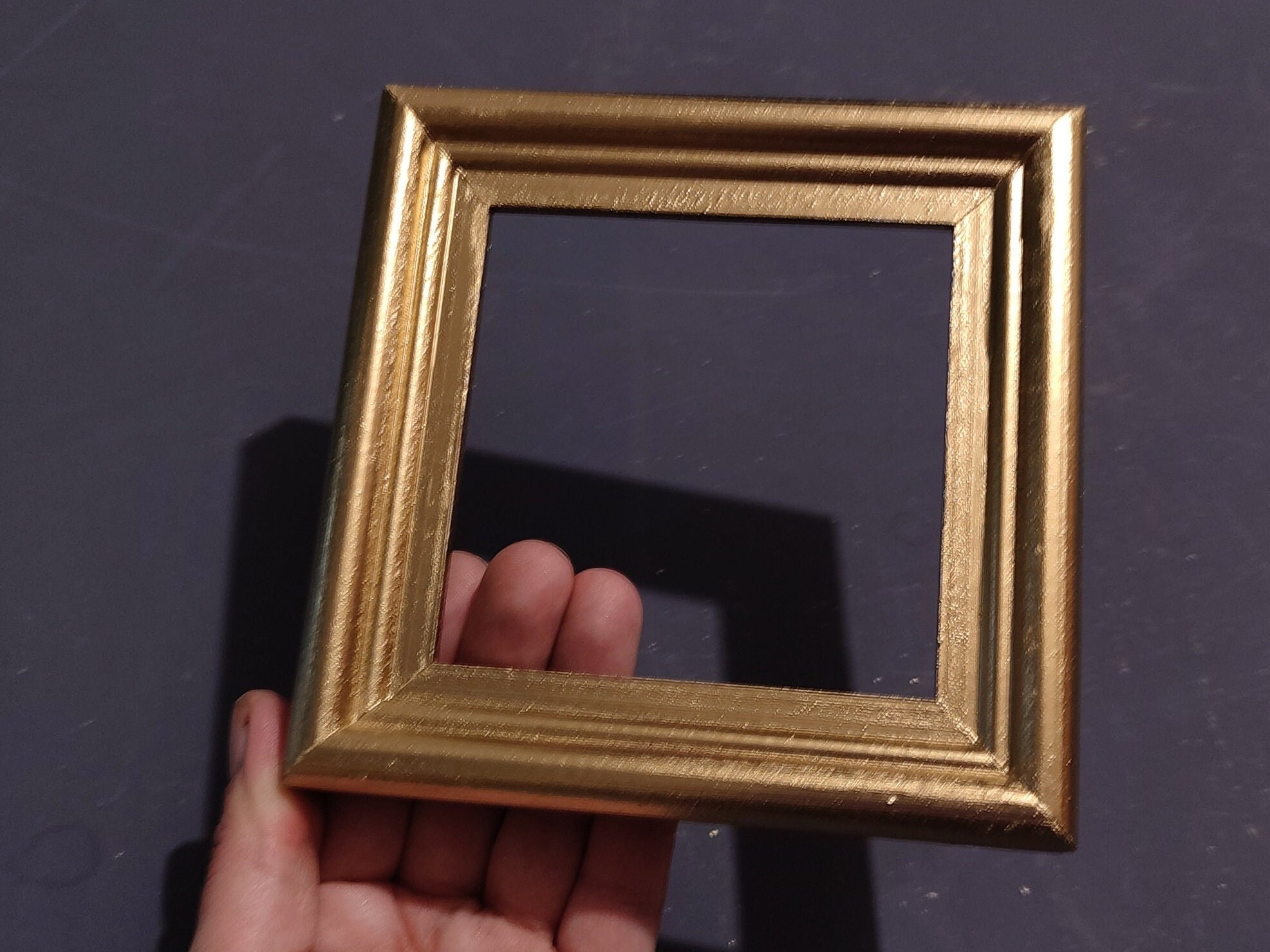 Set of 2 Gold Frames 4x4 Gallery Wall, Wood Picture Photo Frames, Mini ...