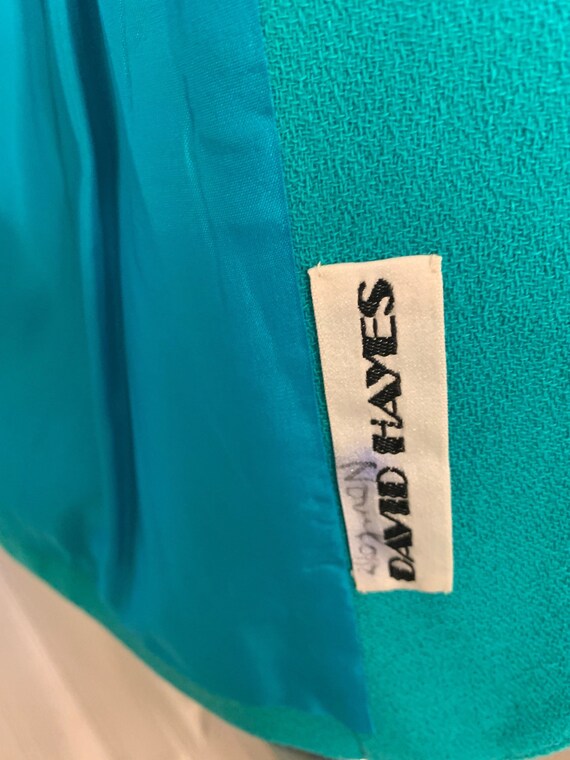 Vintage David Hayes Teal and Black Suit - Gem