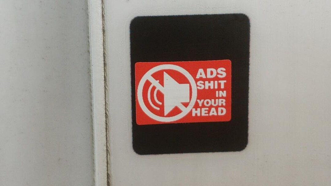 Eggshell Gas Station Mute Sticker: Ads Shit in Your Head (packs of 5/10 ...