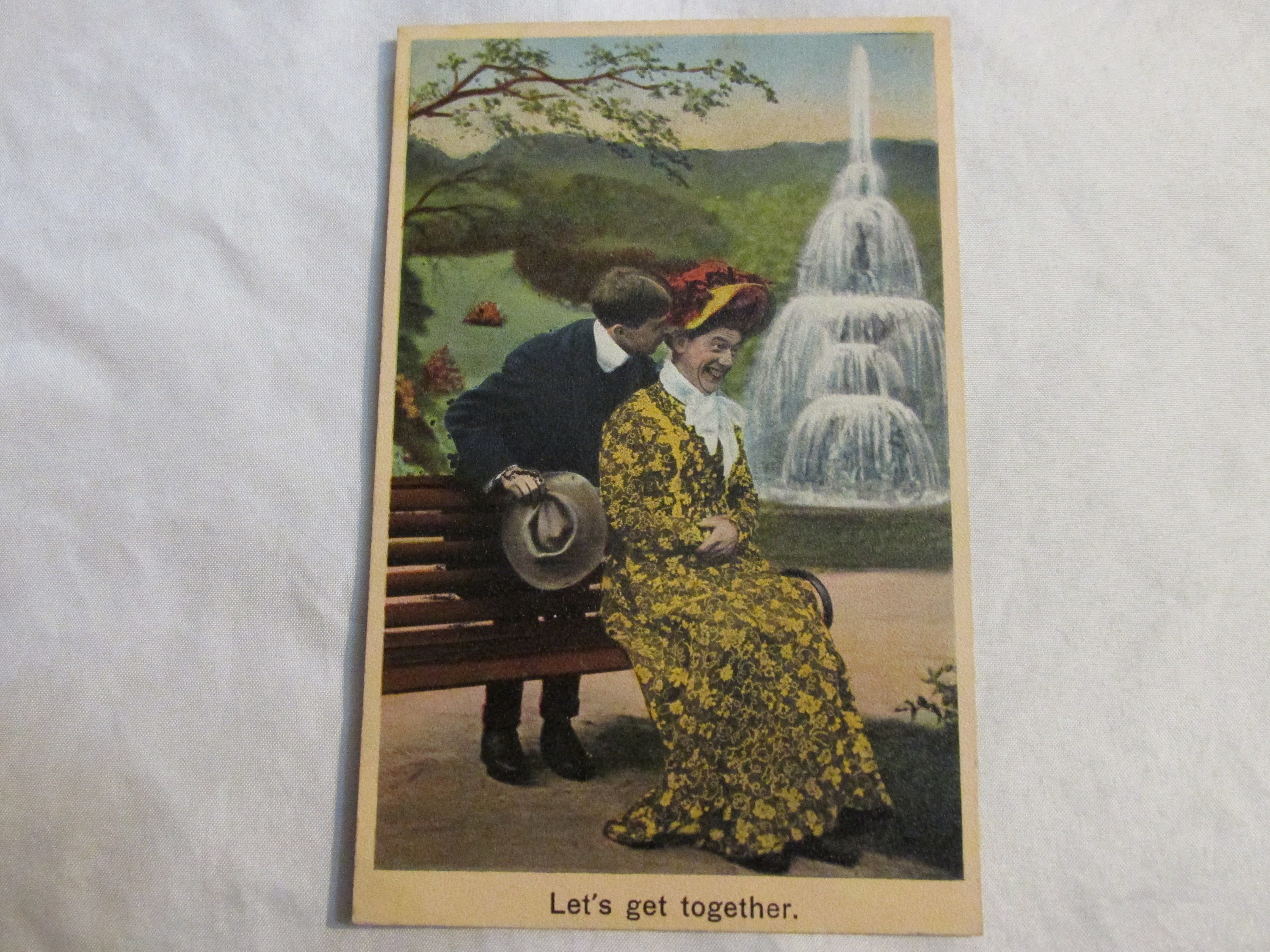 Antique Set of 5 Bamforth & Co. Comic Postcards Courting Couple ...
