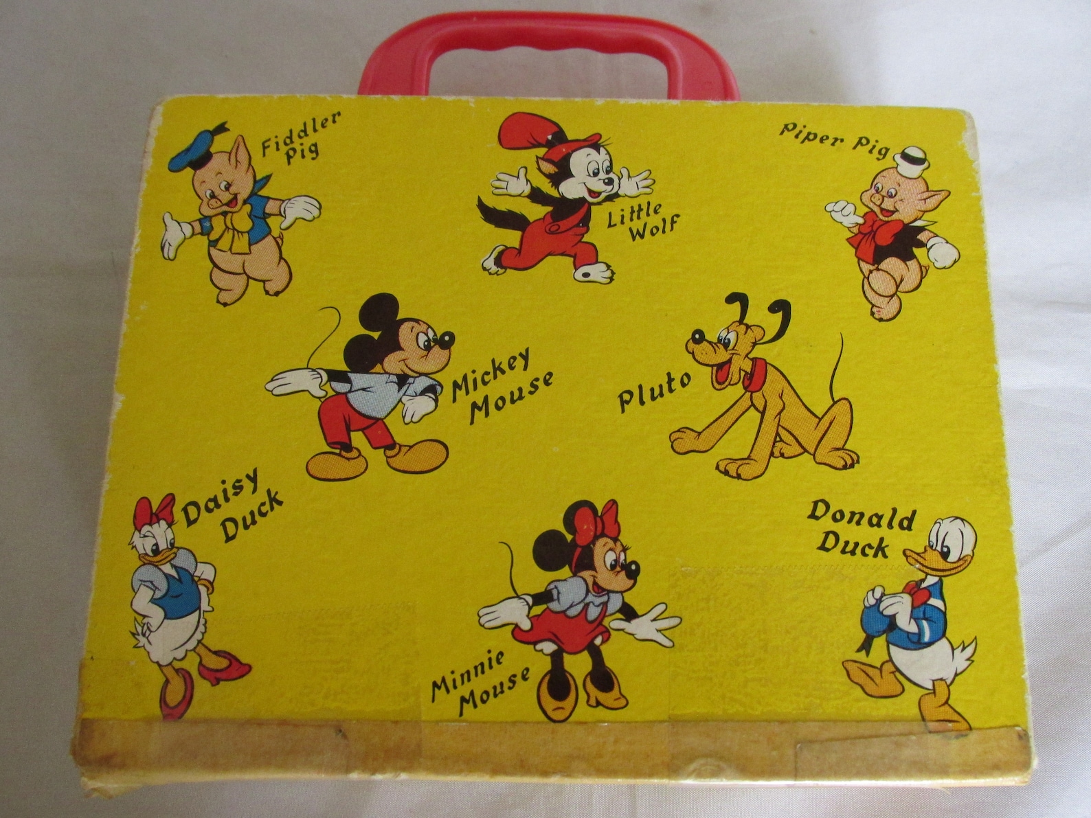 Vintage Disney Mickey Mouse Puzzle Blocks in Original Handled Box - 6 ...