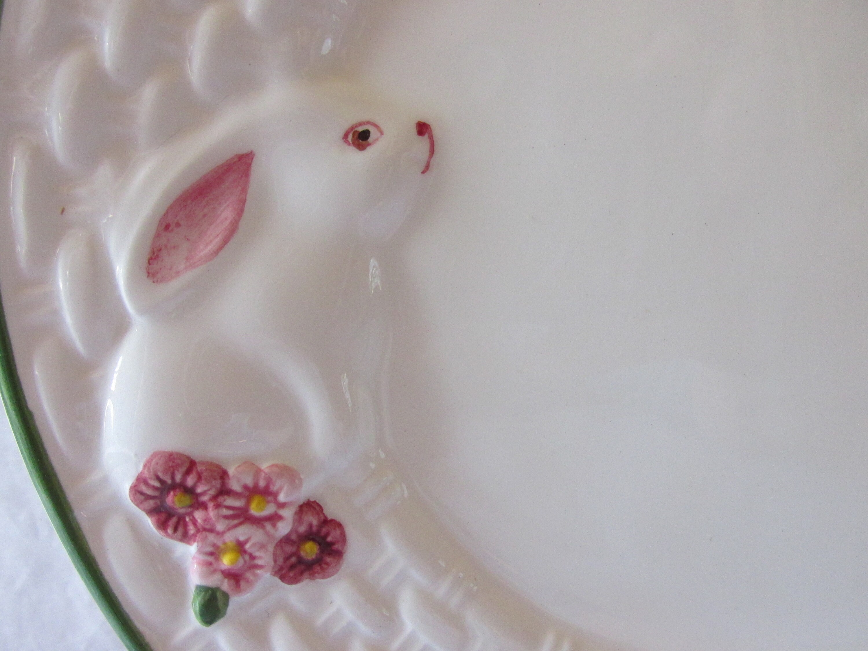 Vintage Avon Bunny Collection 7" Dessert Plate, Bunny Motif, Floral ...