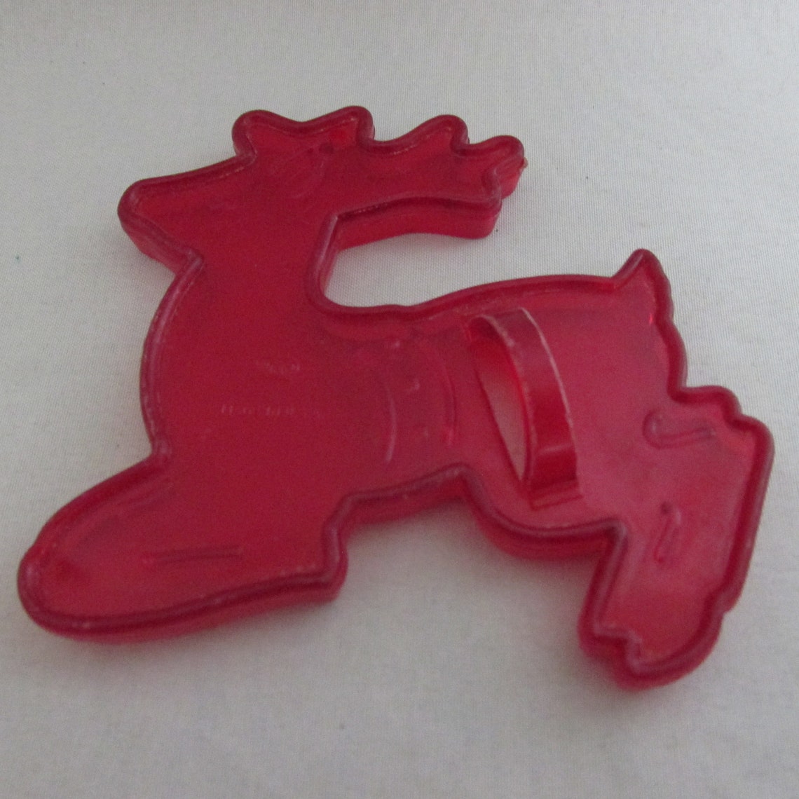 Vintage Red Plastic Christmas Cookie Cutters - Santa, Reindeer ...