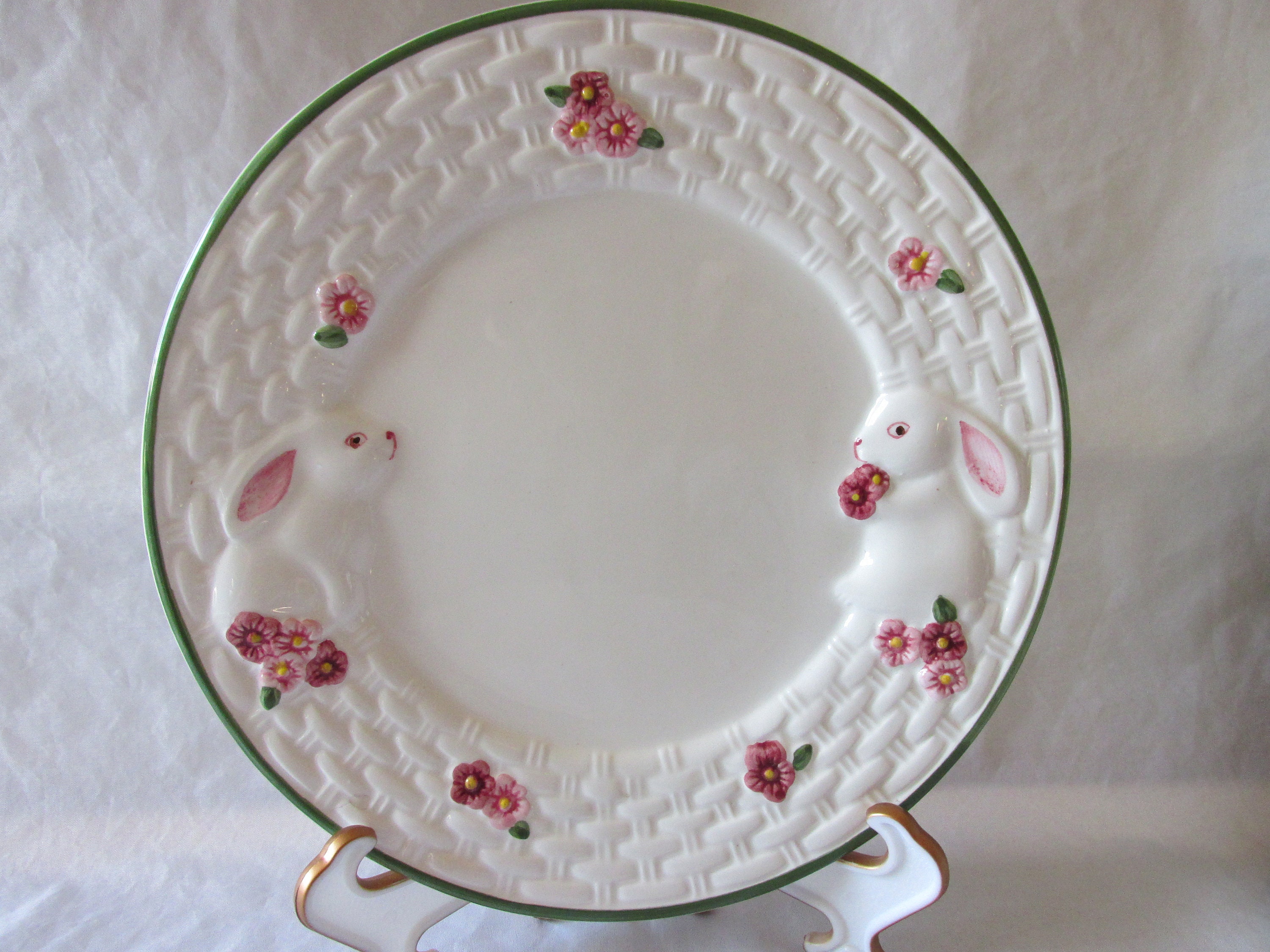 Vintage Avon Bunny Collection 7 Dessert Plate, Bunny Motif, Floral ...