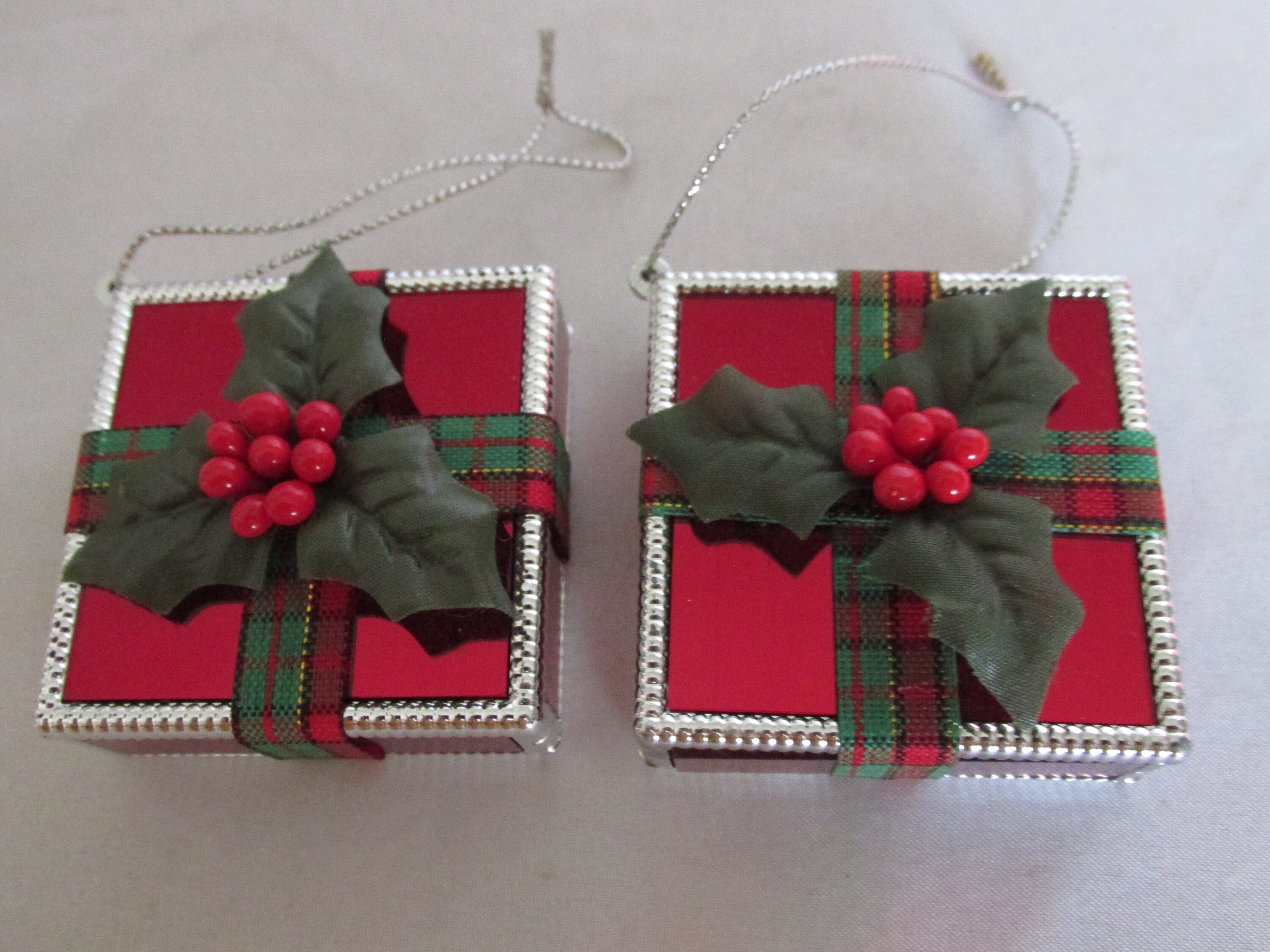 Vintage Avon "all Wrapped up for Christmas" Mirrored Ornaments, 2 ...